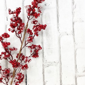 Snow Red Berry Stem, Berry Pick for Wreaths, Berry Picks for ...