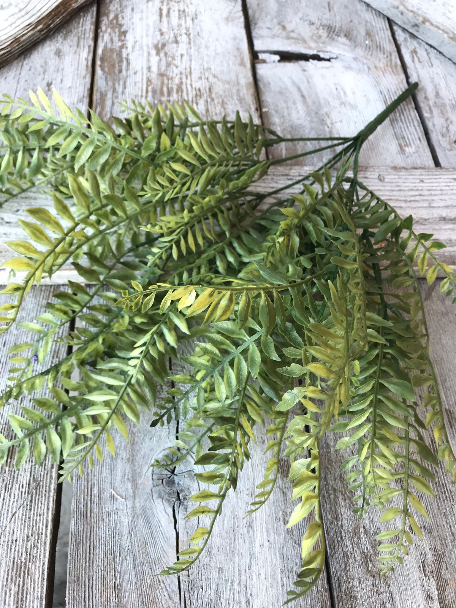 Small Plastic Fern Greenery Bush Fern pick greenery stems | Etsy