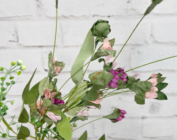 Mixed Floral Wildflower Stem With Greenery for Silk Floral Design and ...