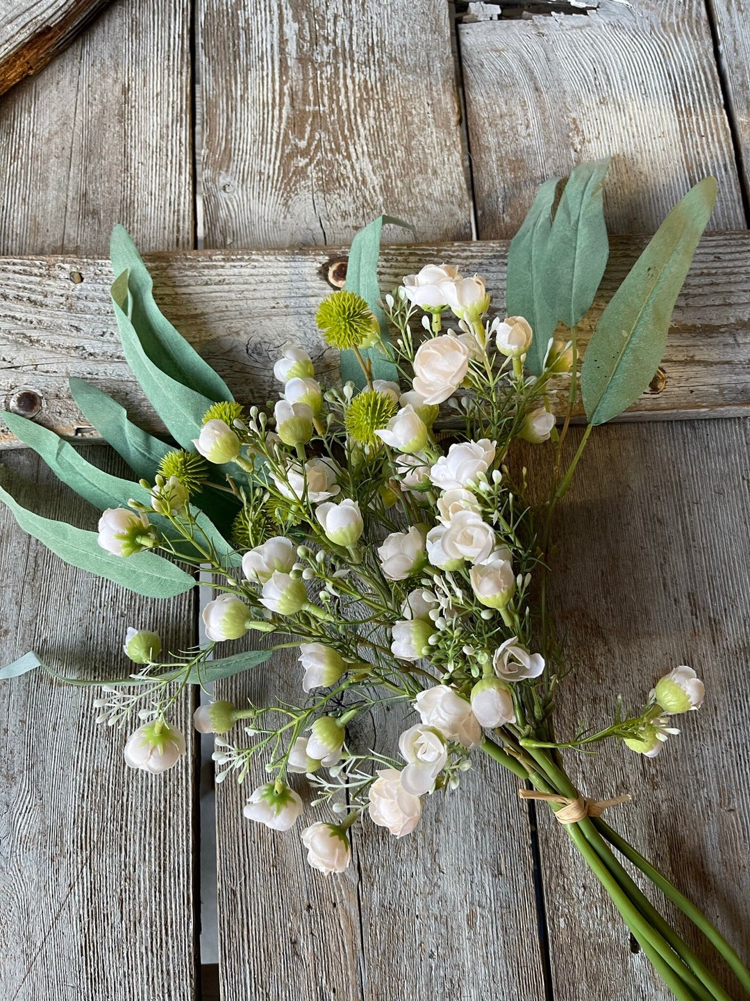 Artificial Baby Rose Bush With Greenery for Weddings and Floral Design ...
