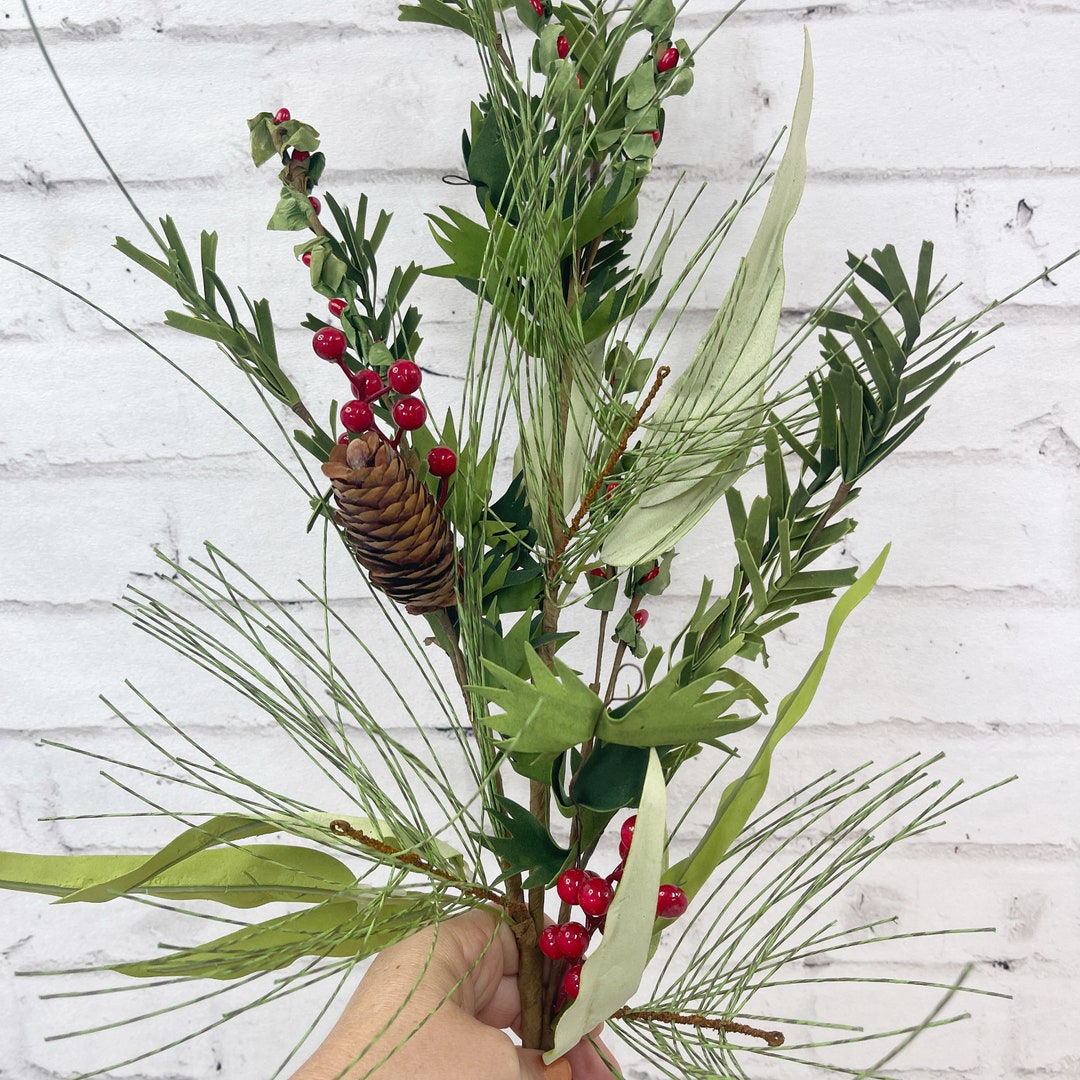 Pine With Pinecone Berry Stem Filler for Christmas Trees, Christmas ...