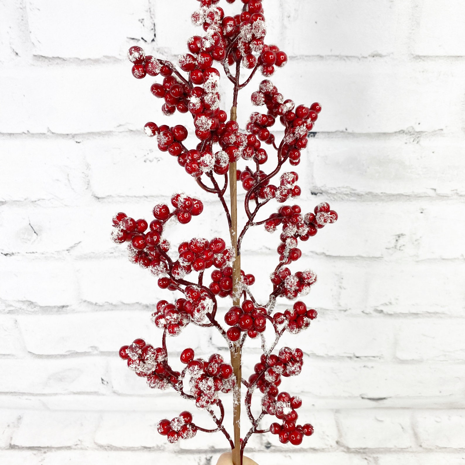 Snow Red Berry Stem Berry Pick for Wreaths Berry Picks for | Etsy