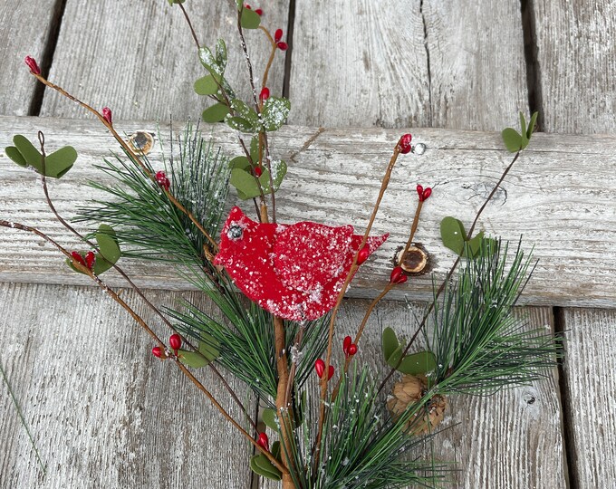 Red and White Snowflake Stem, Christmas Snowflake Stem, Christmas ...