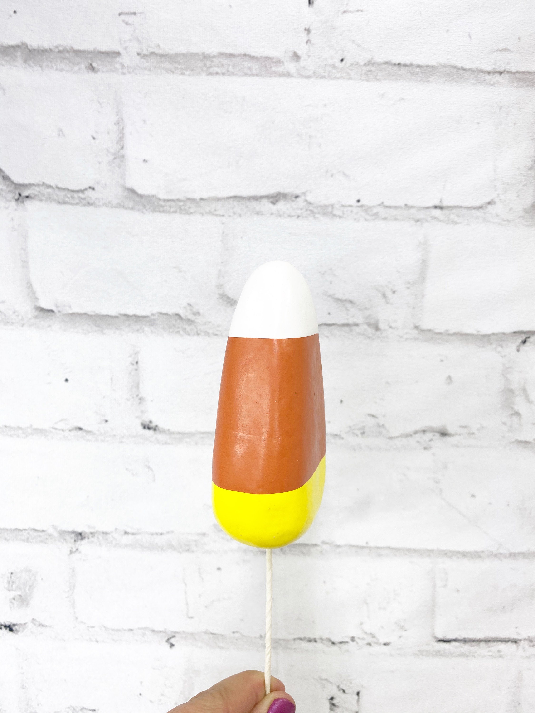 Halloween Candy Corn Pick Halloween Stem Artificial Candy | Etsy
