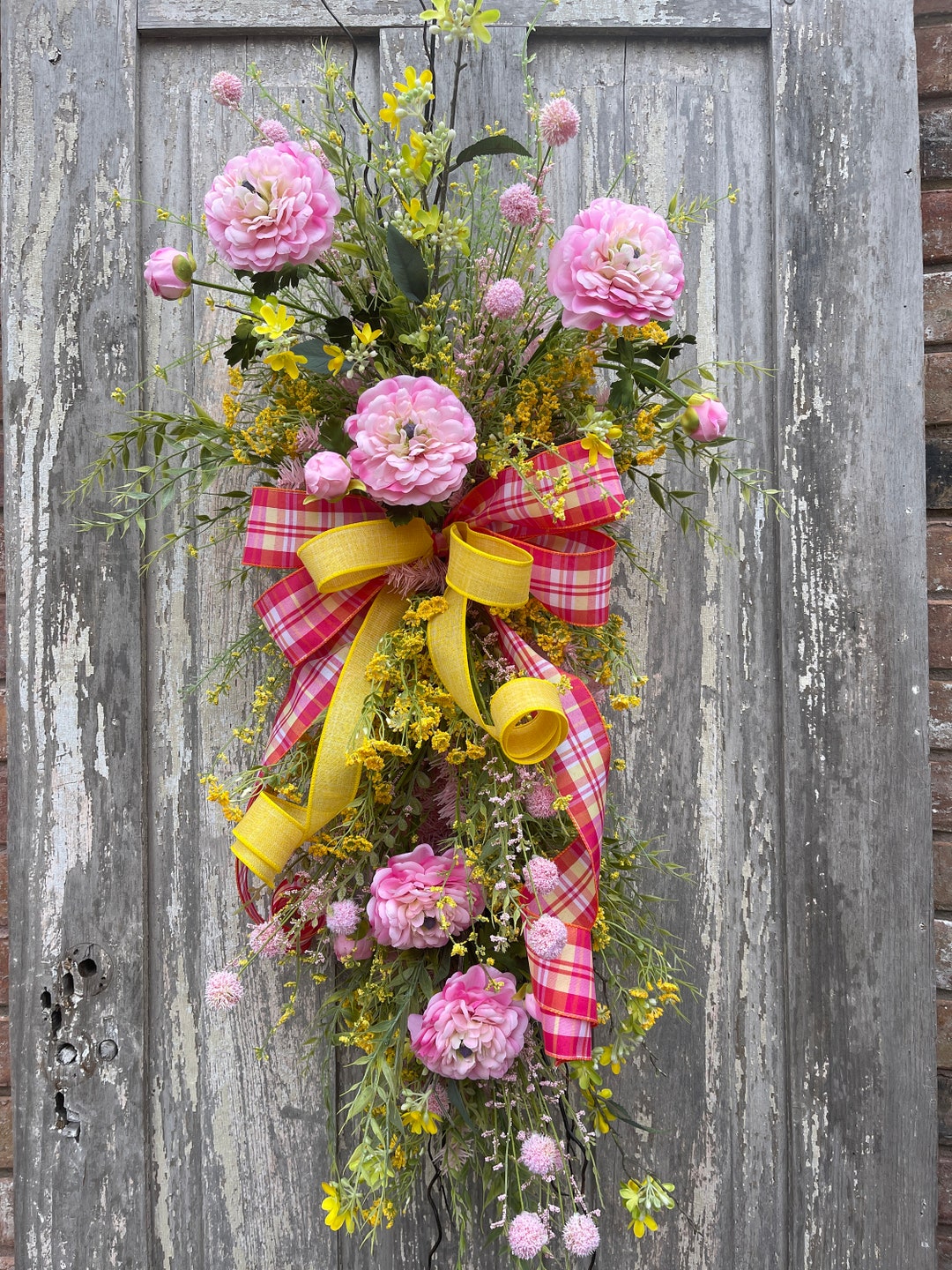 Spring Swag Wreath for Front Door by Keleas, Floral Spring Swag to ...
