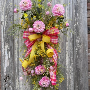 Spring Swag Wreath for Front Door by Keleas, Floral Spring Swag to ...