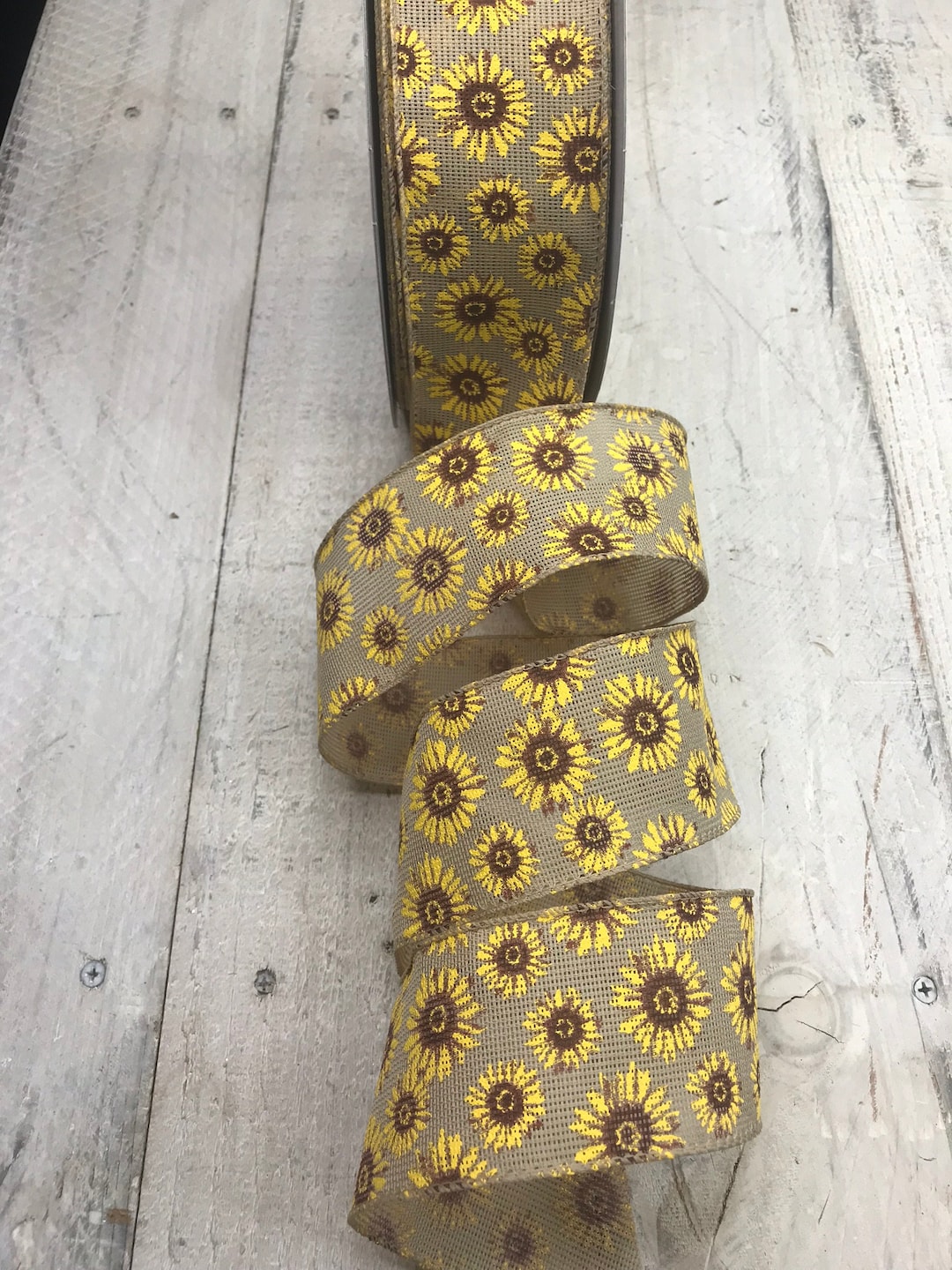 2.5 Sunflower Ribbon for Wreaths Spring Autumn Ribbon - Etsy
