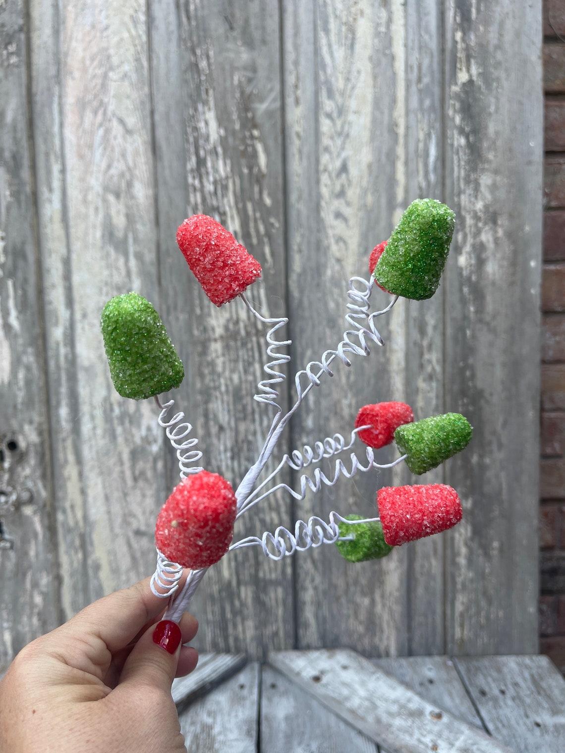 Artificial Gum Drop Pick for Christmas Decorating , Fake Gum Drop Candy ...