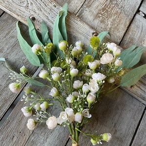 Artificial Baby Rose Bush With Greenery for Weddings and Floral Design ...