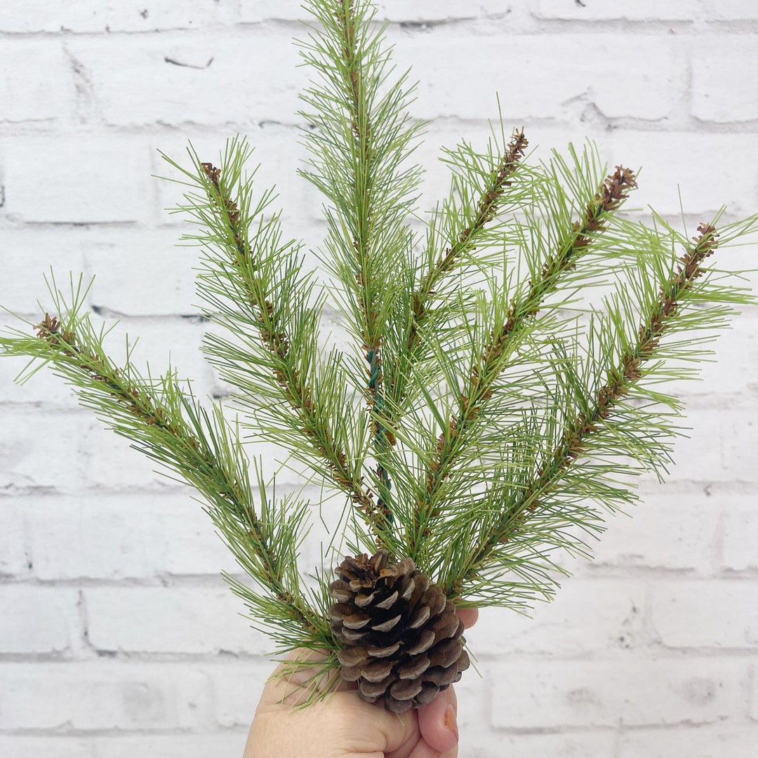 Pine With Pinecone Christmas Floral Stem, Christmas Greenery for ...