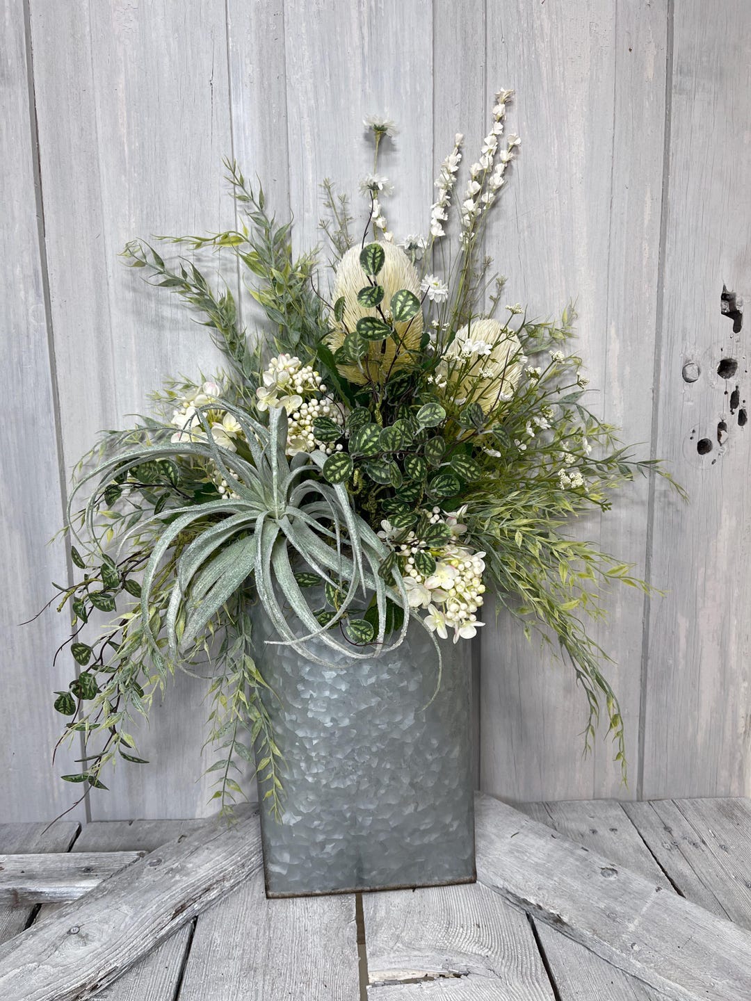 Door Pocket in Neutrals, Neutral Hanging Door Pocket With Faux Floral ...