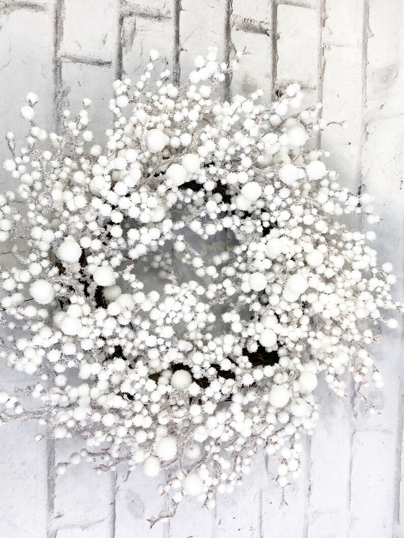 White Berry Wreath Snow White Berry Wreath Winter Wreath - Etsy