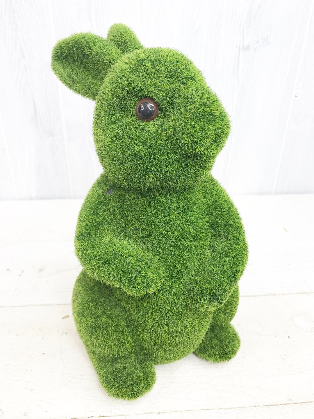 Flocked Green Rabbit, Flocked Green Easter Bunny Wreath Attachment ...