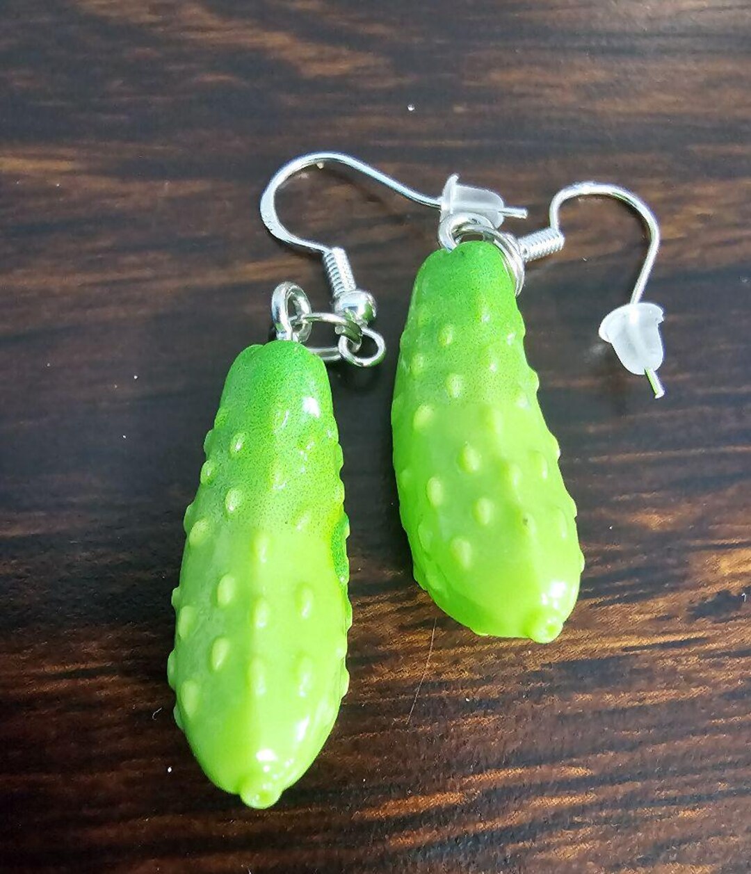 One Pair of Hand Crafted Miniature Pickle Charm Earrings, Pickle Charm ...