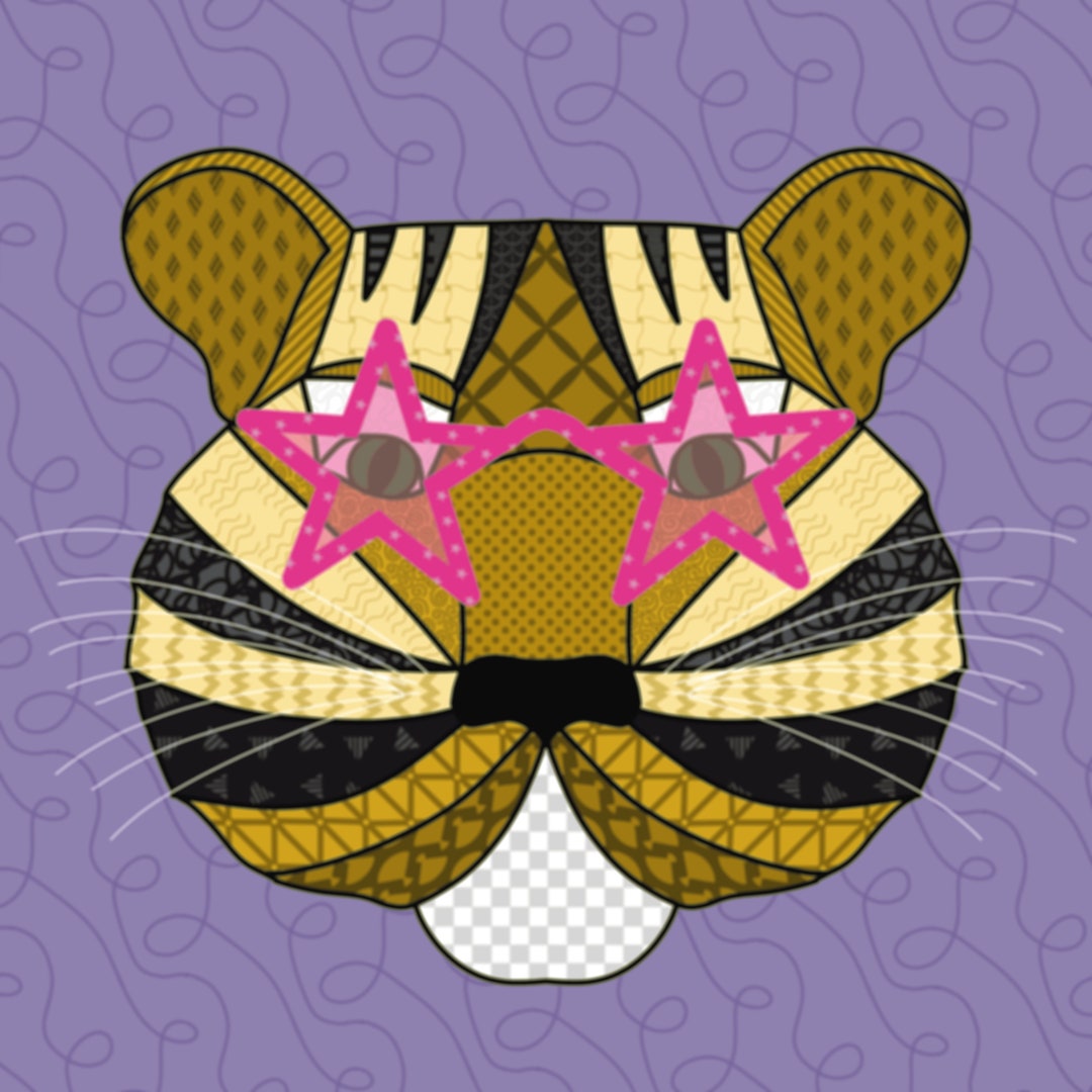 Colorful Tiger Zendoodle Art, Zentangle Art, Digital Art, Wall Art, Pop ...