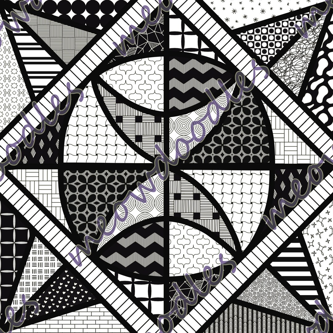 Crescent Diamond Zendoodle 12x12 Digital Artwork - Etsy