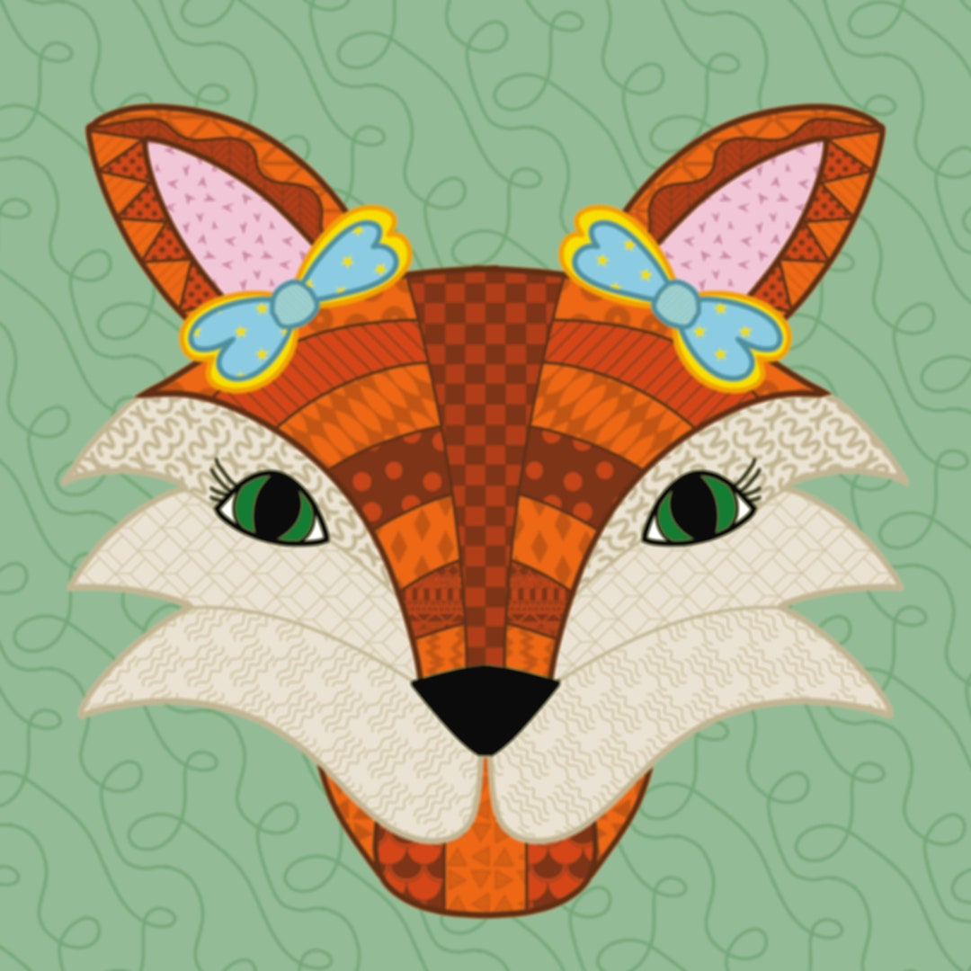 Colorful Fox Zendoodle Art, Zentangle Art, Digital Art, Wall Art, Pop ...