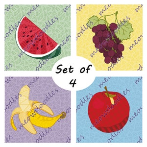 The Fruit Collection Set of 20 Artworks, 12x12, Zendoodle Zentangle ...