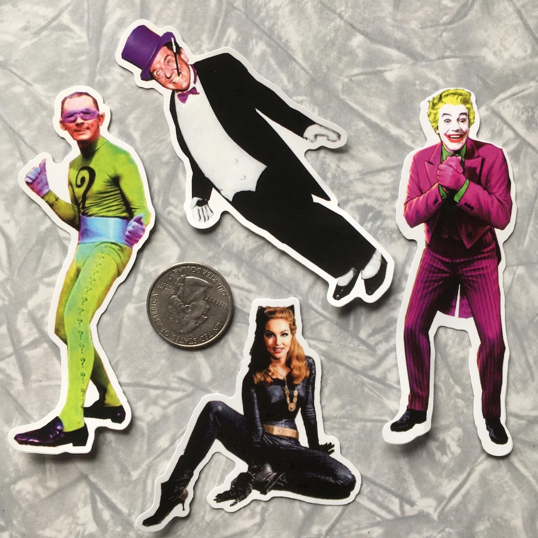 BATMAN VILLAINS Vinyl Sticker Set - 4 Inch - Glossy Finish - Joker ...