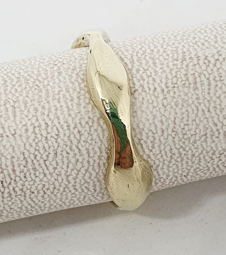 14K Gold Wave Ring: Hand-sculpted Organic Band - Etsy