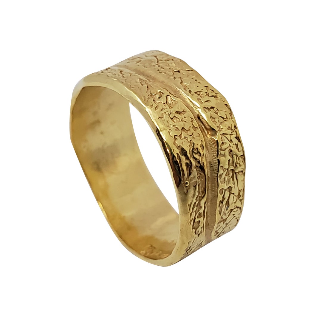 Gold Wedding Band ,14K Solid Gold Ring ,men and Women Wedding Band ...