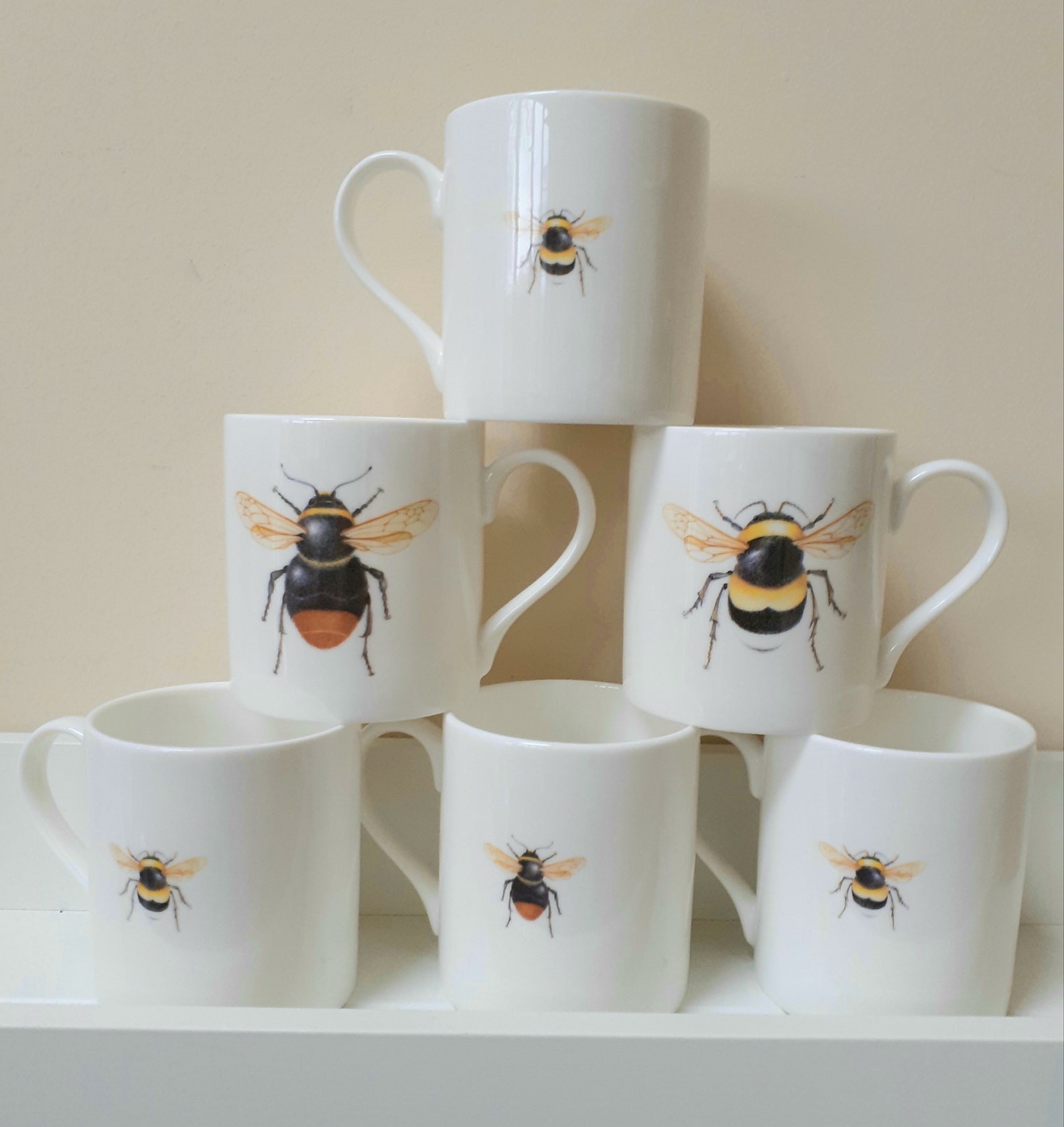 Bone China Bumble Bee Mug From an Original Watercolour - Etsy