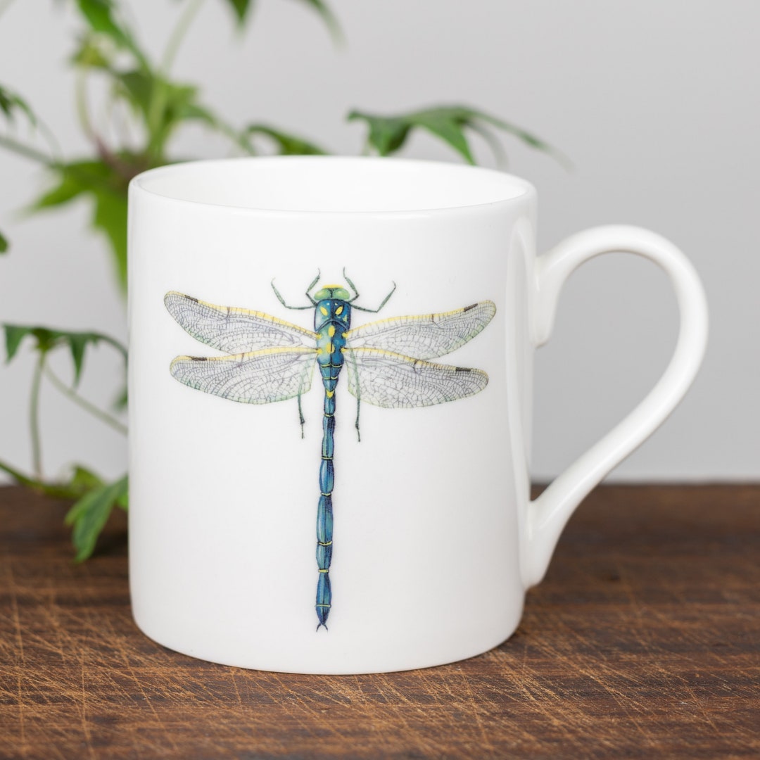 Bone China Dragonfly Mug From an Original Watercolour - Etsy