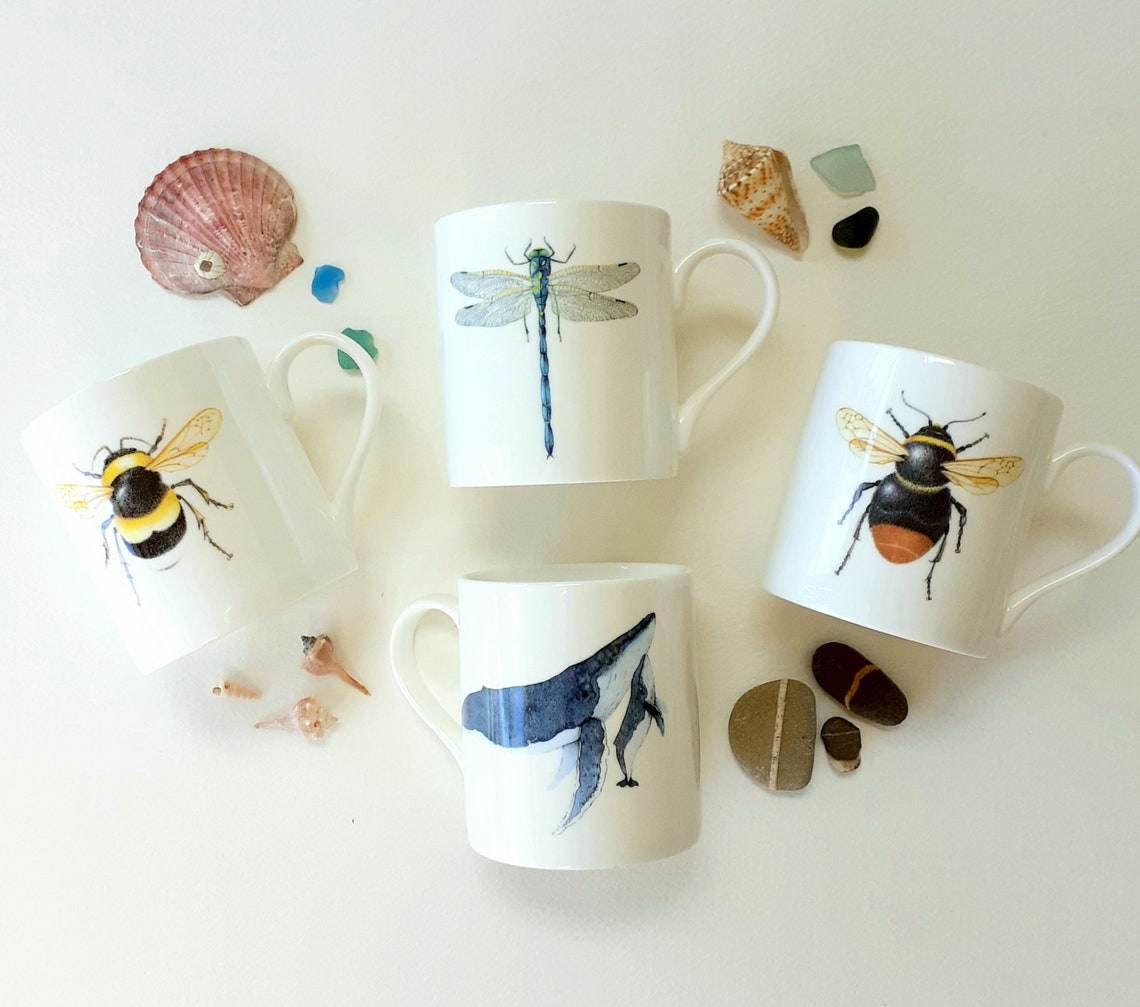 Bone China Bumble Bee Mug From an Original Watercolour - Etsy