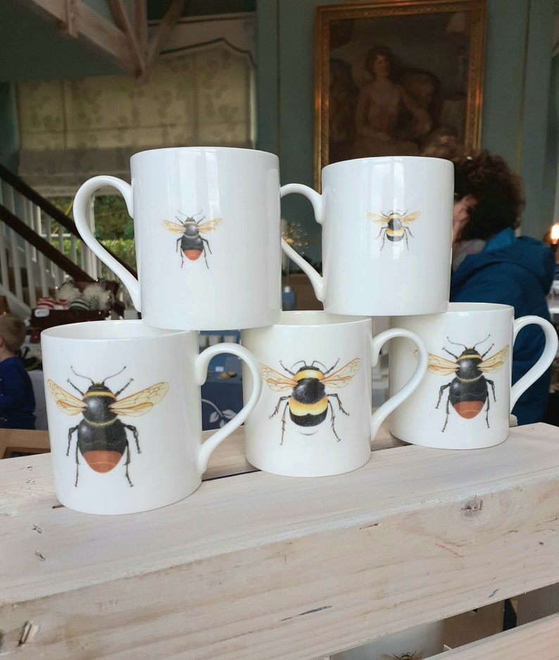 Bone China Bumble Bee Mug From an Original Watercolour - Etsy