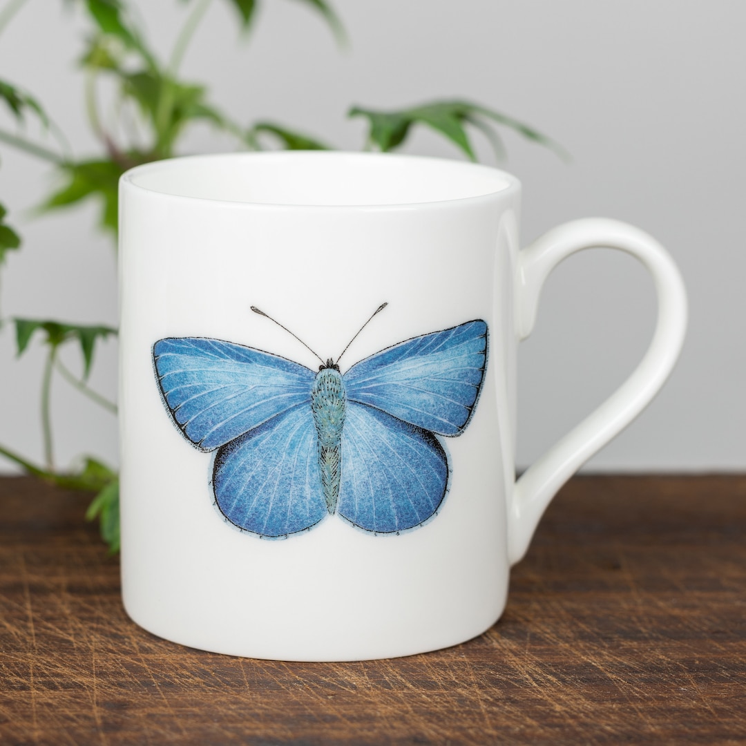 Common Blue Butterfly Mug From an Original Watercolour - Etsy