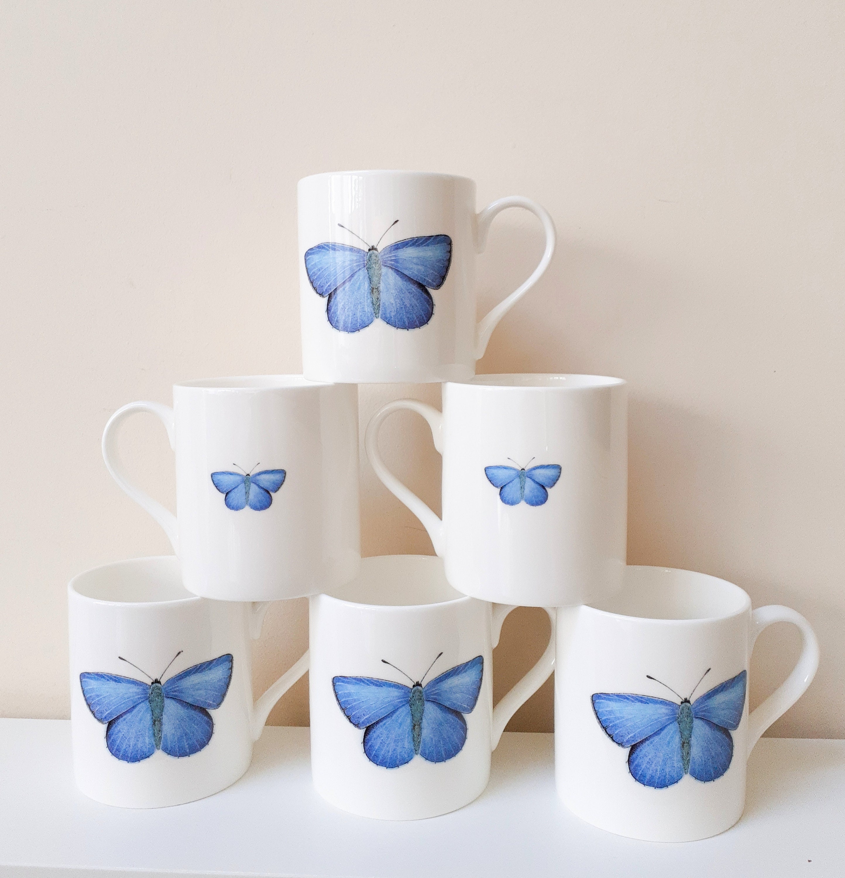 Common Blue Butterfly Mug From an Original Watercolour - Etsy