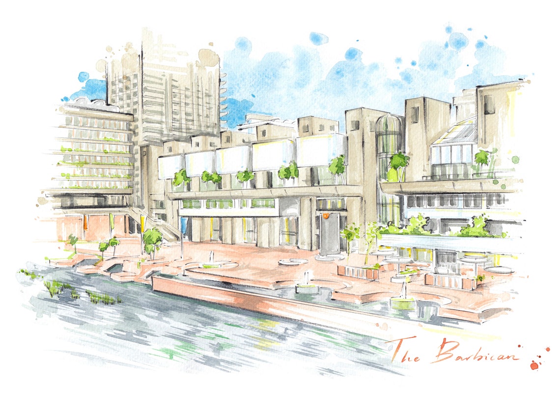 Barbican Art Print // Giclée Fine Art Print // Central East - Etsy Denmark