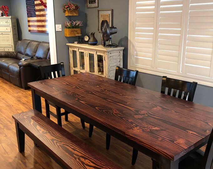 Solid Wood Farmhouse Table | Farmhouse Dining Table | Made in USA ...