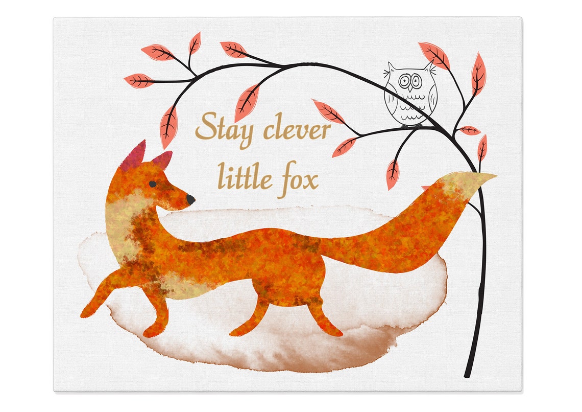 Fox Nursery Art Stay Clever Little Fox Nursery Wall Art - Etsy
