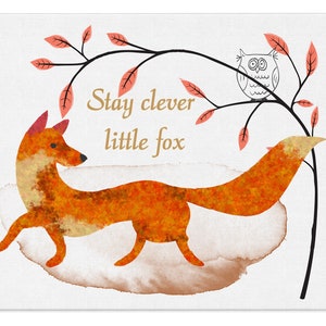 Fox Nursery Art Stay Clever Little Fox Nursery Wall Art - Etsy