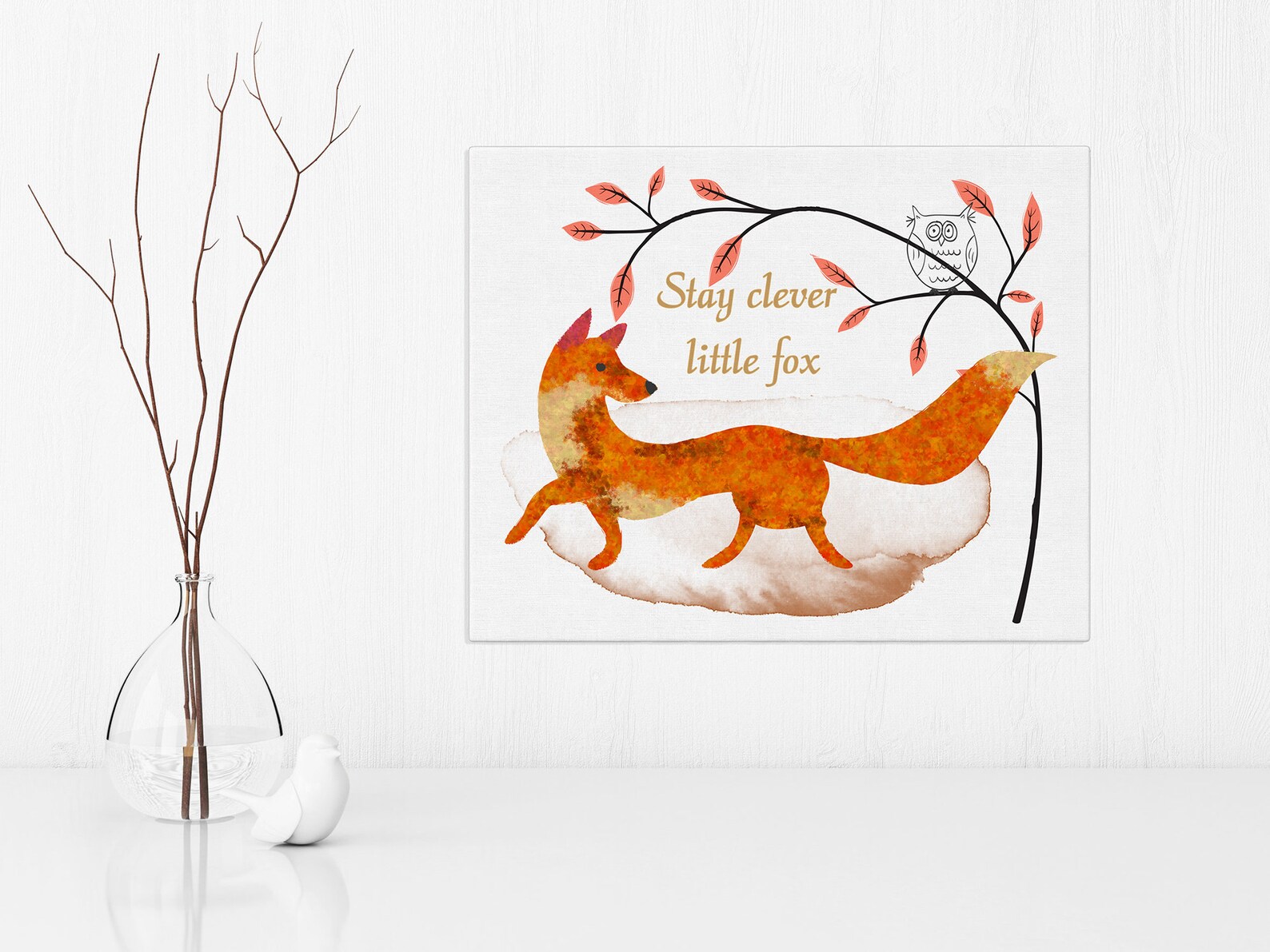 Fox Nursery Art Stay Clever Little Fox Nursery Wall Art - Etsy