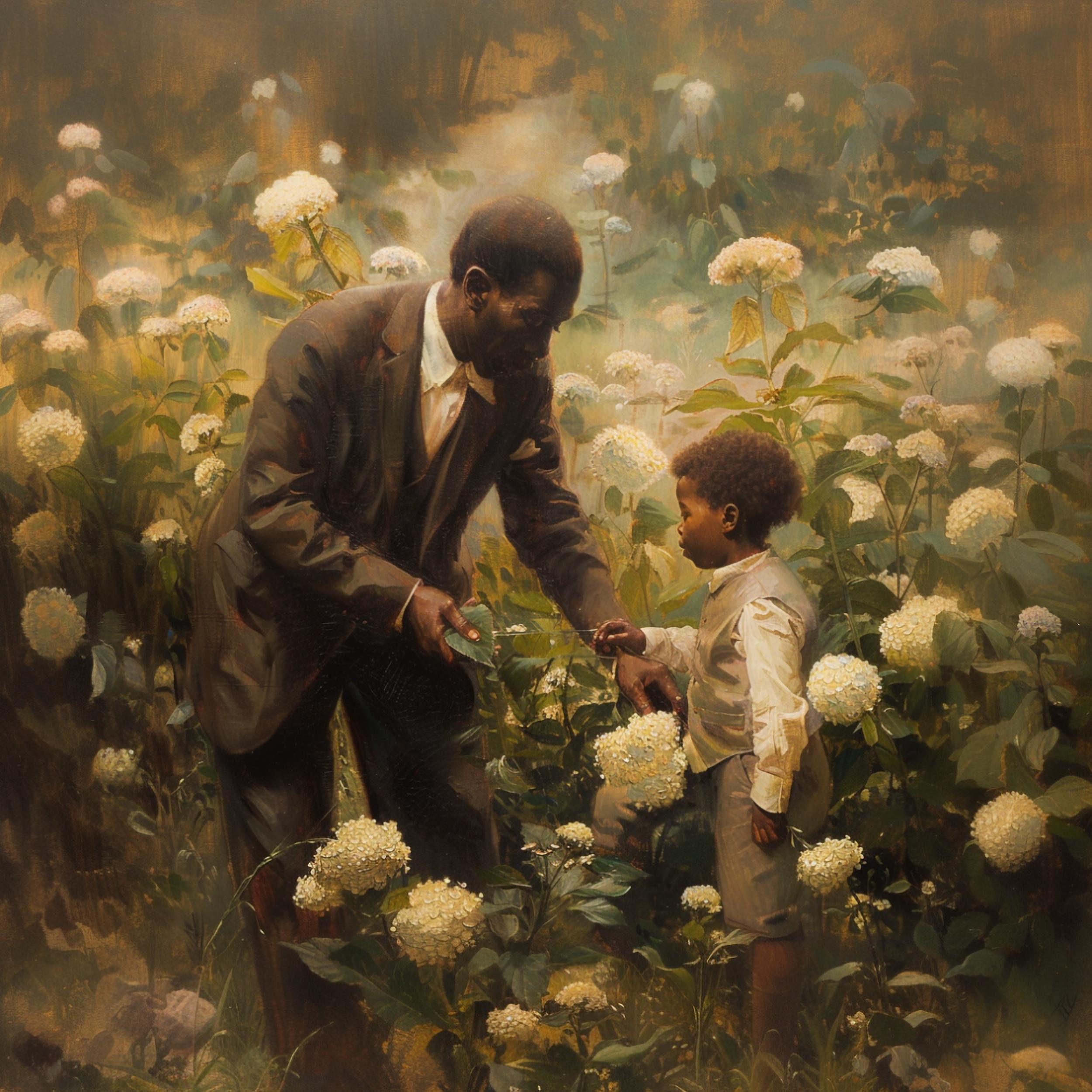 Print and Ship - Harvesting Heritage: Father and Son in the Garden - Etsy