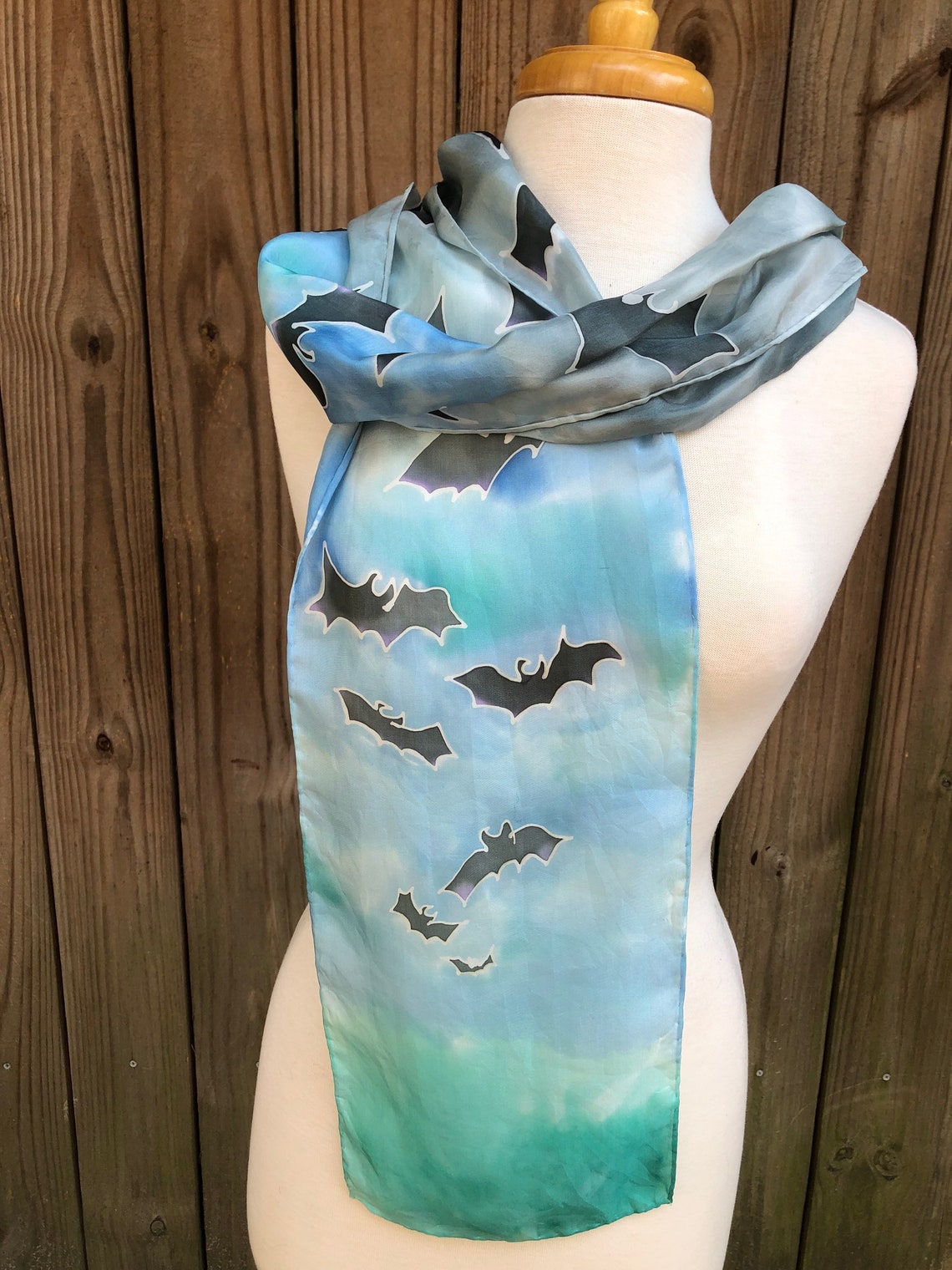 Made to order. Batik bat silk scarf. Colors customized. | Etsy