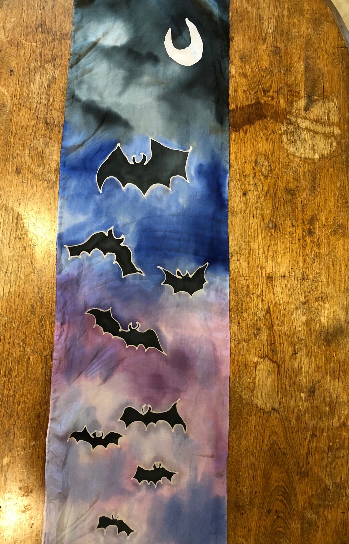 Made to order. Batik bat silk scarf. Colors customized. | Etsy