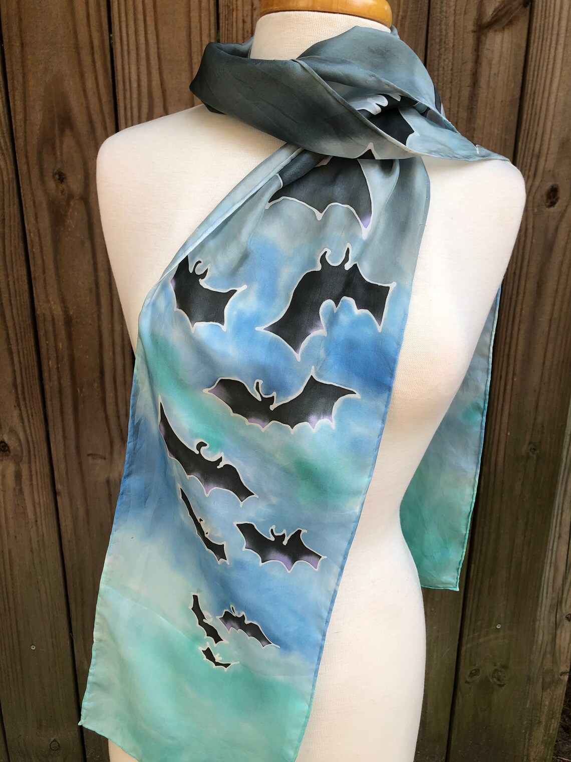 Made to order. Batik bat silk scarf. Colors customized. | Etsy