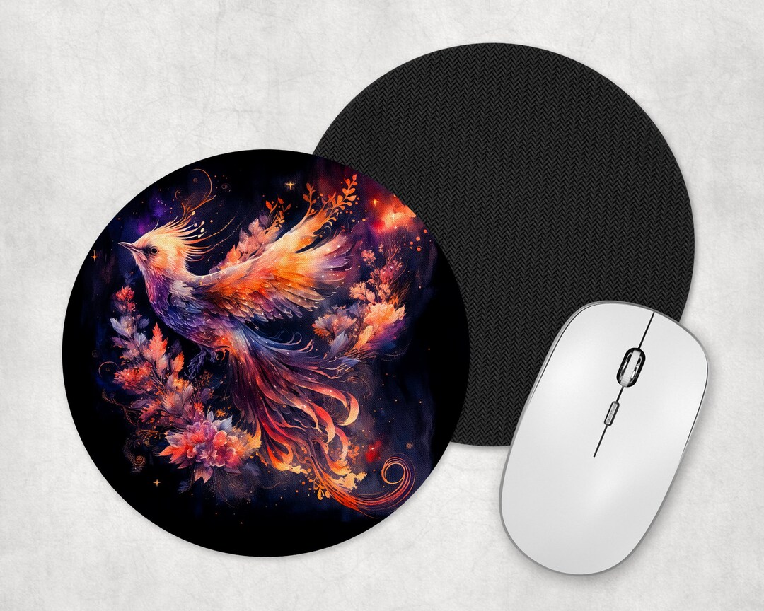 Watercolor Phoenix Art Rubber Mousepad - Etsy