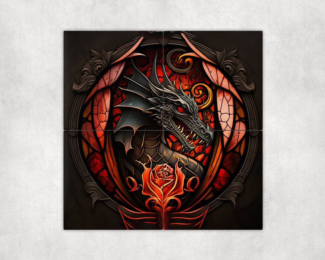 Dragon Art Loose Tile Mural - 3 Sizes Available. - Etsy