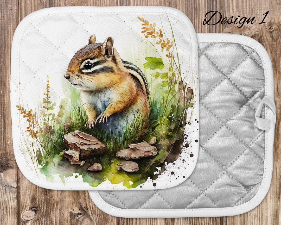 Cute Watercolor Ground Squirrels Art Potholder - 3 Design Choices - Etsy