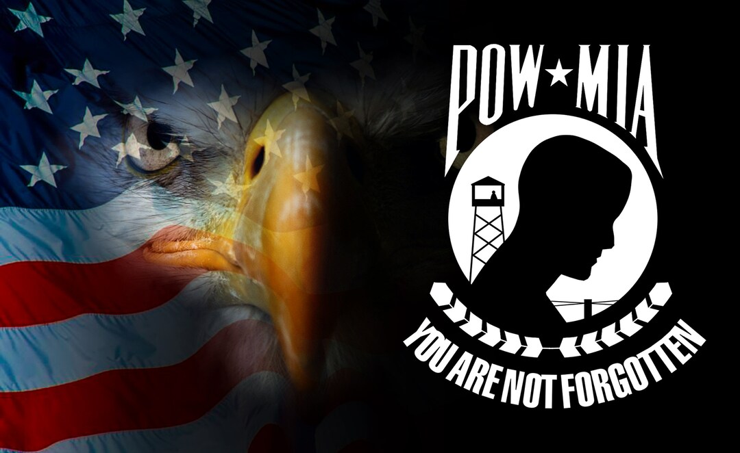 POW/MIA Bald Eagle American Flag Png/sublimation Design - Landscape and ...