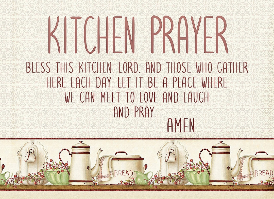 Farmhouse Kitchen Prayer Cutting Board Design Png/sublimation Design ...