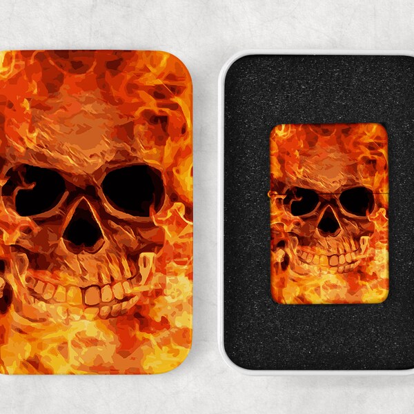 Flaming Skull - Etsy