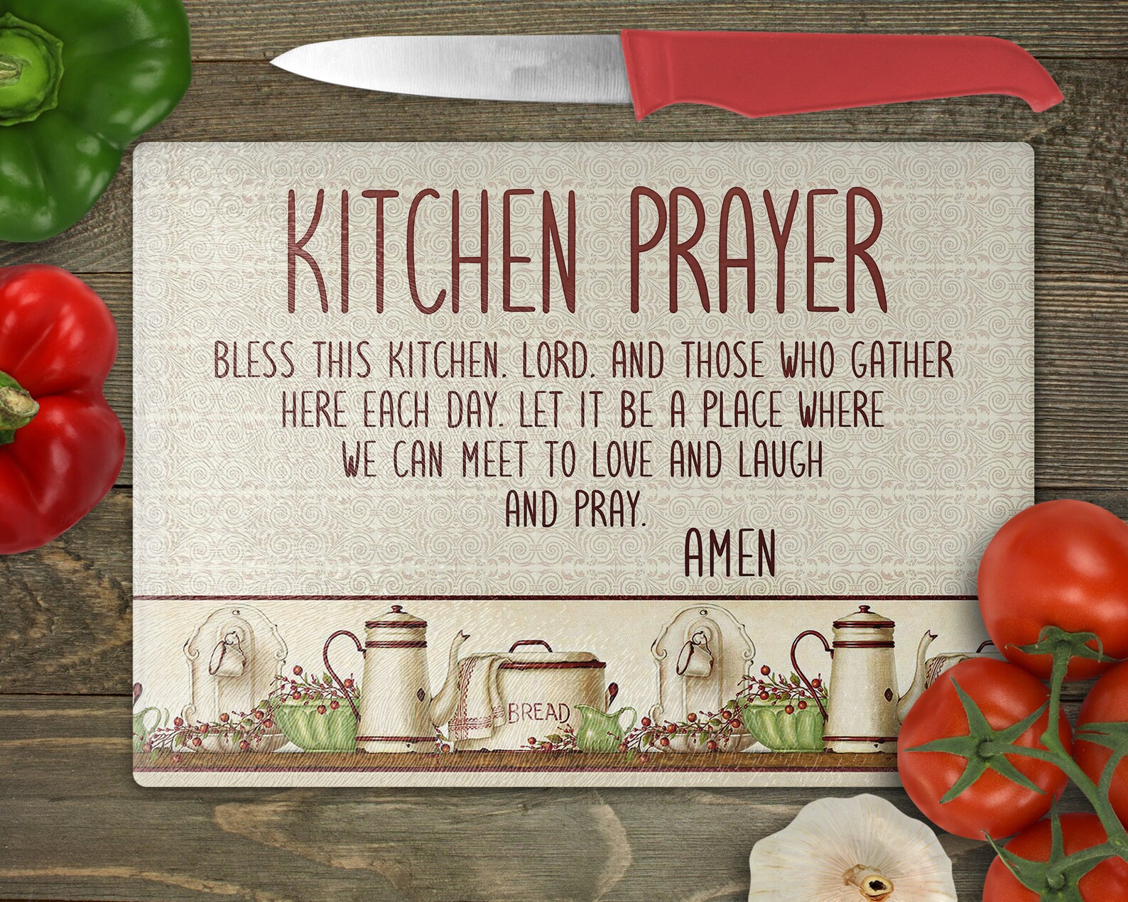 Farmhouse Kitchen Prayer Cutting Board Design Png/sublimation Design ...