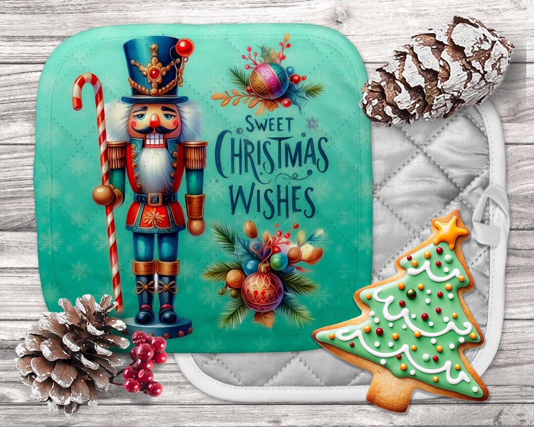 Merry Christmas Cute Nutcracker Art Potholder - Etsy