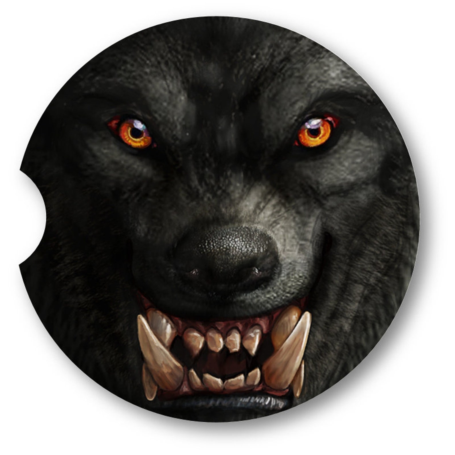 Halloween Werewolf Art Car Coasters Matching Pair Set of 2 - Etsy