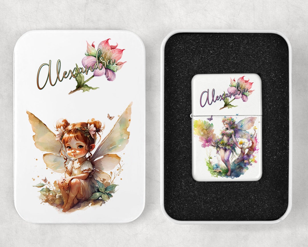 Personalized Fairy Art Flip Top Lighter and Matching Gift Tin - Etsy
